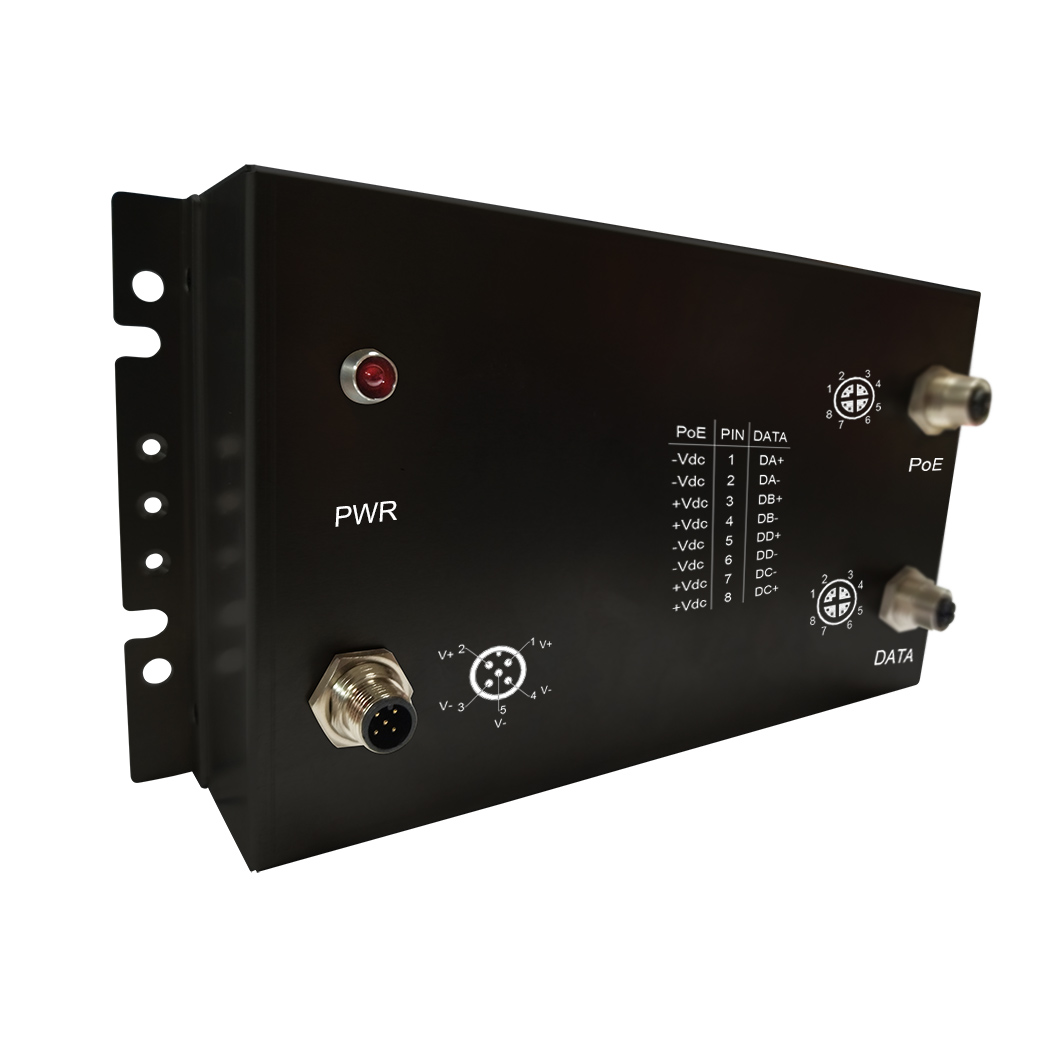 IP67 90W DC/DC Gigabit PoE Injector M12 connector, 56V 1.61A Output ...