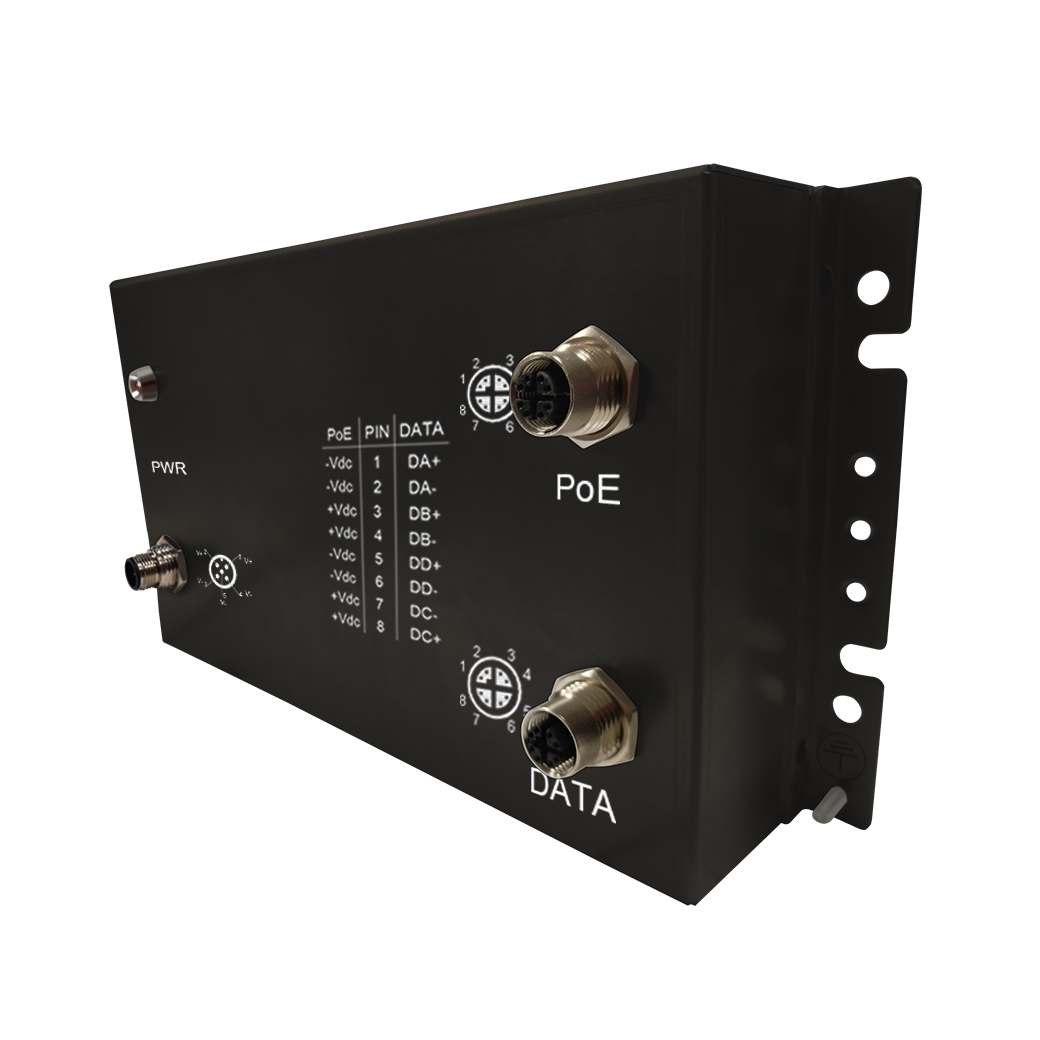 IP67 90W DC/DC Gigabit PoE Injector M12 connector, 56V 1.61A Output ...