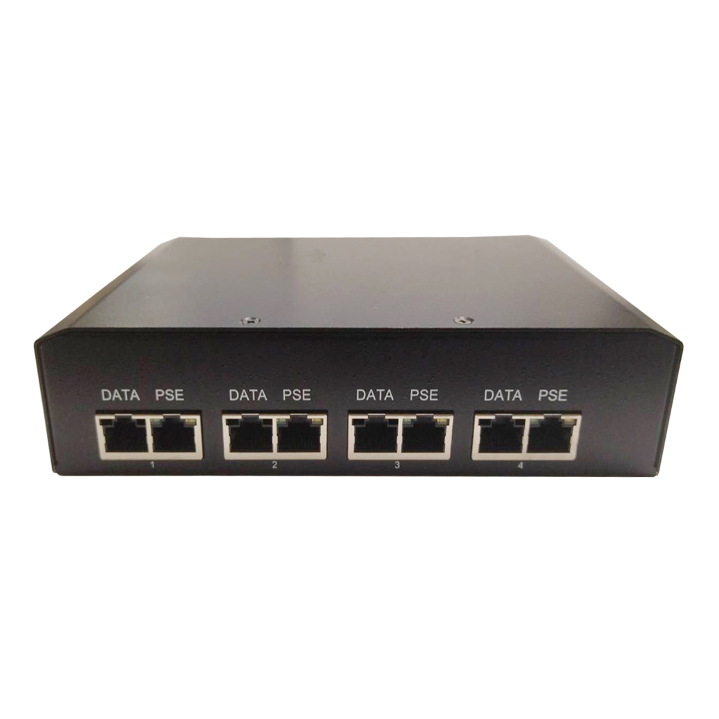 4 port AC/DC Gigabit PoE Injector with 56V 35W per port and surge ...
